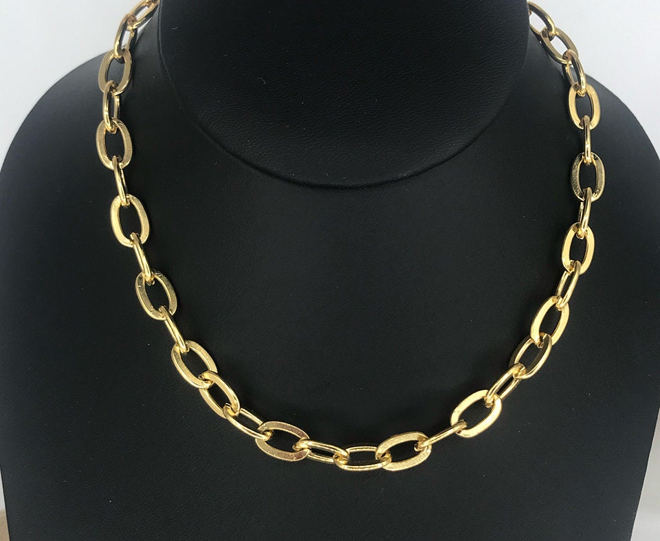 VERSATILE Gold CHUNKY CHAIN Swivel Clasp Adjusts: Wear in - Etsy