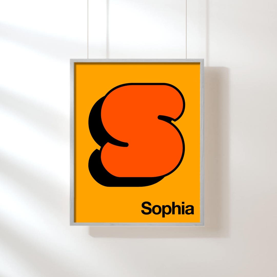 Custom Initial Print Alphabet Print Letters Typography Retro Alphabet ...