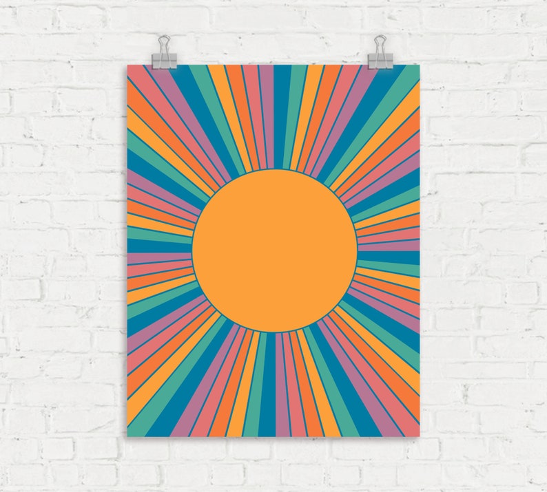 Sunshine State Retro Sunrise Print - Etsy