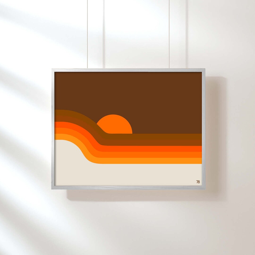 70s Desert Sunset Stripes Giclee Print: Mid Century Modern Art - Etsy