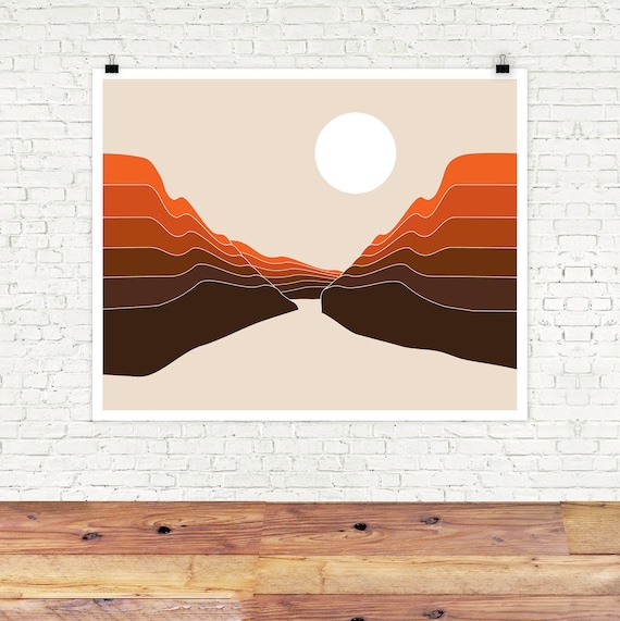 Desert Dusk Ravine Abstract Landscape Desert Landscape Red | Etsy