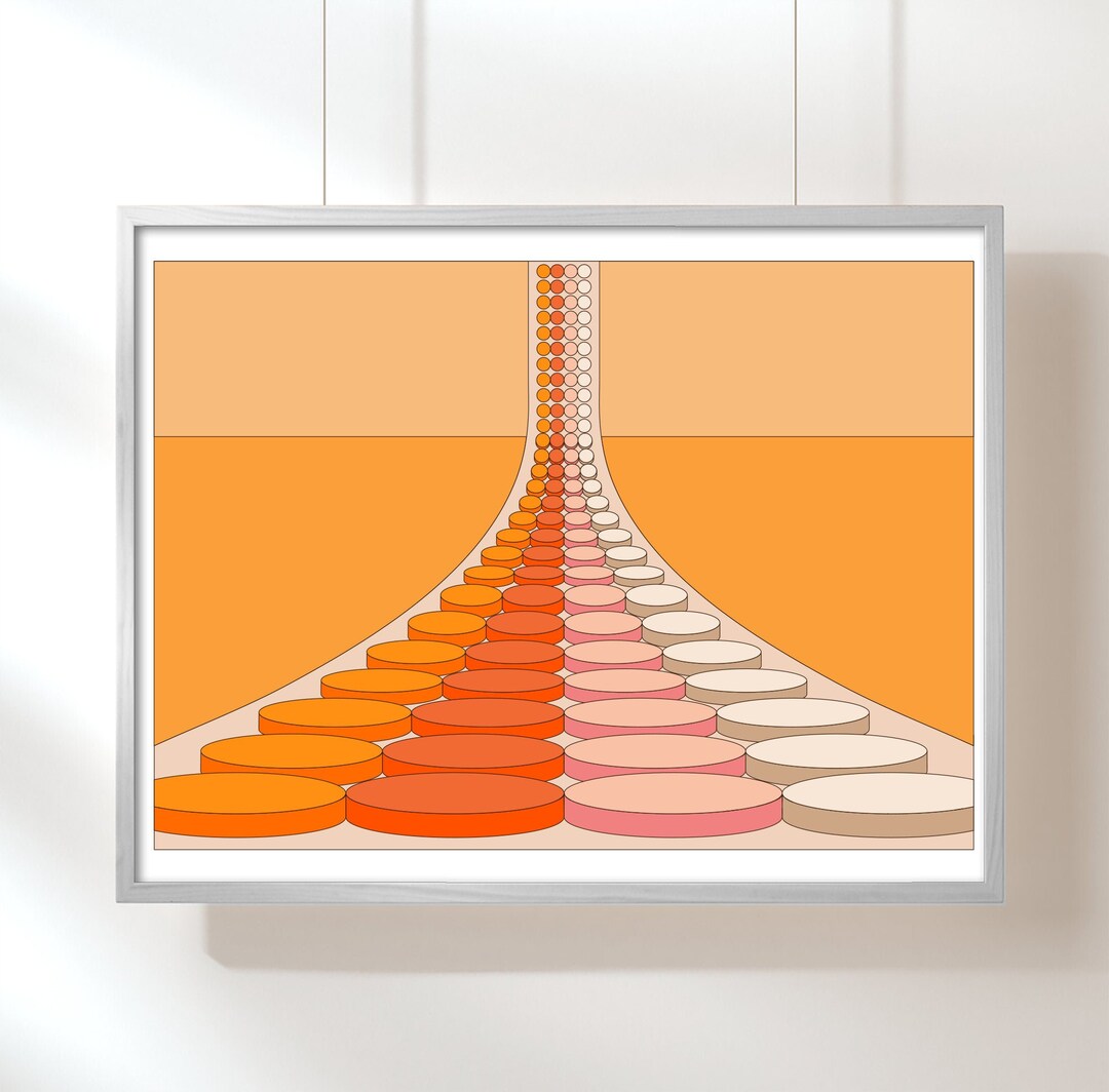 Assembly Line Giclee Print, Abstract Art, Abstract Landscape, Retro Art ...