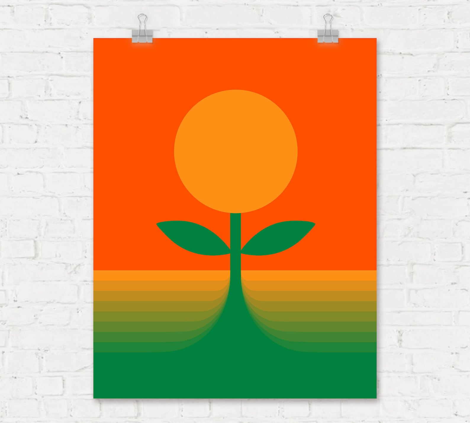 Grow Retro 70s Mod Flower Print | Etsy