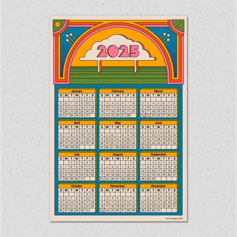 Retro Calendar - Etsy