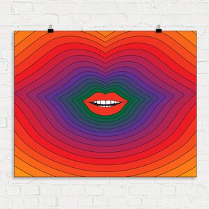 Pop Lips 2020 70s Poster Retro Wall Art - Etsy