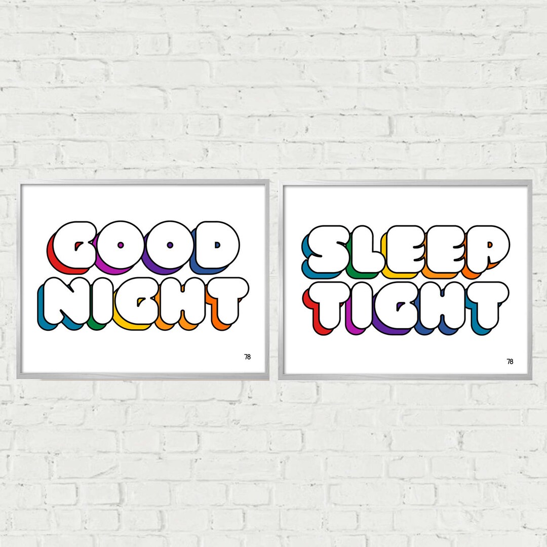 Good Night Sleep Tight Print Set, Set of 2, Giclee Print, Nursery Art ...