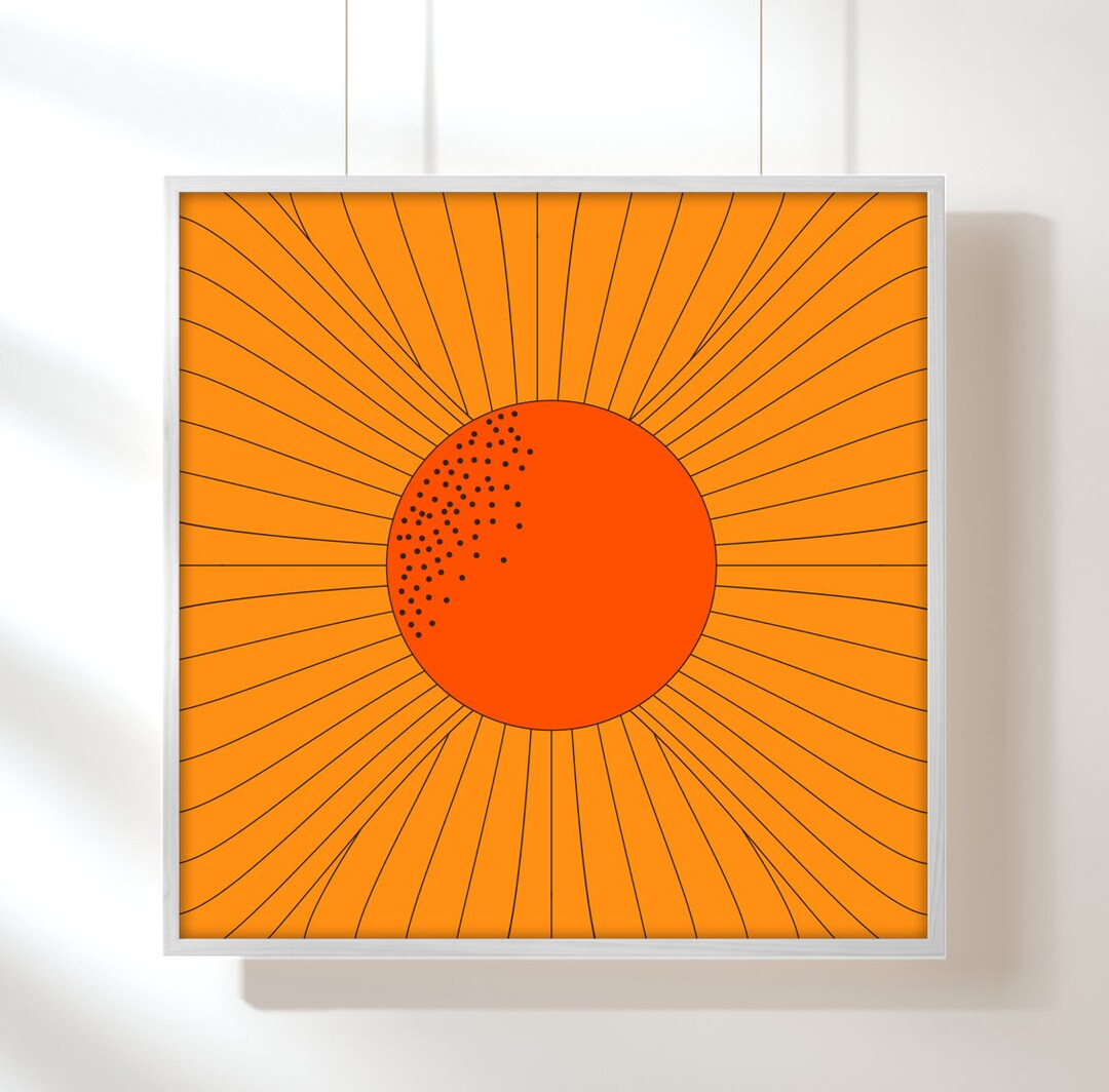 Blossom Giclee Print Sunflower Flower Bloom Macro Flower Retro 70s ...