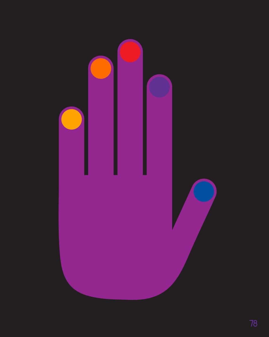 Purple Hand Giclee Print Pop Art Blue Wall Art Kids Room - Etsy