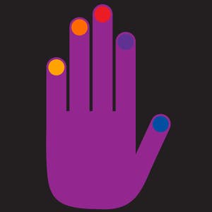 Purple Hand Giclee Print, Pop Art, Blue Wall Art, Kids Room Decor ...