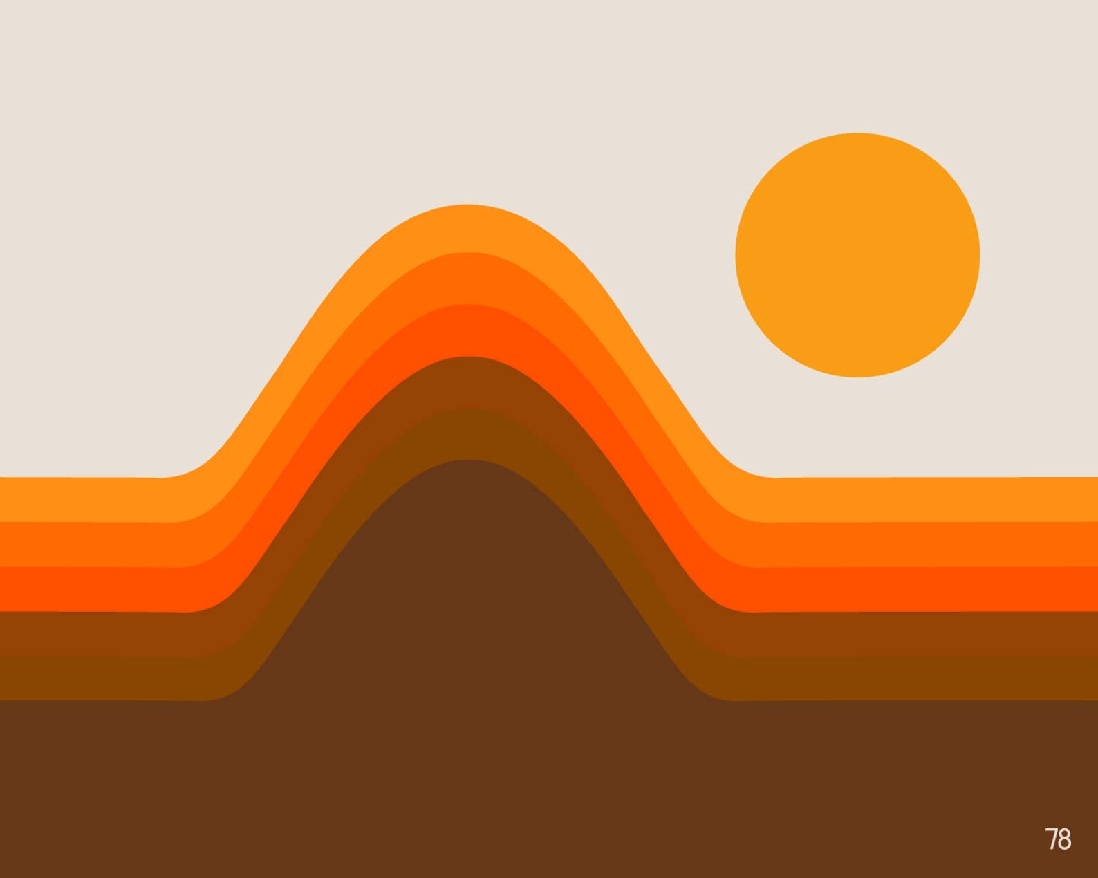 Desert Art Print Giclee Print 70s Stripes Brown and Orange - Etsy