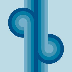 Blue Knots Giclee Print, Pop Art, Abstract Art, Op Art, 70s Retro Art ...