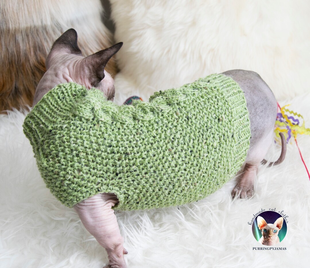 Green Sphynx Shirt, Green Cat Sweater, Soft Cat Sweater, Alpaca Sweater ...