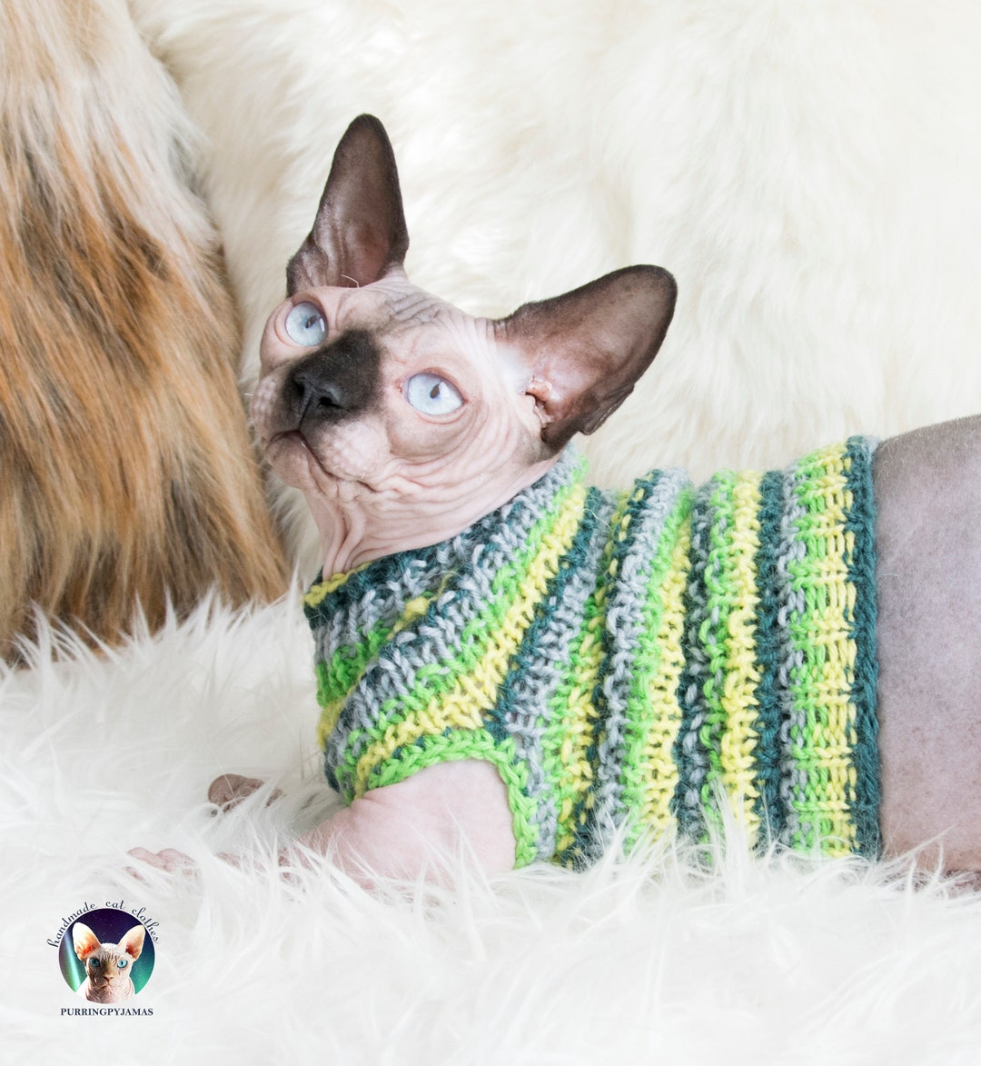 Green Cat Clothes Green Sphynx Clothes Green Cat Sweater - Etsy
