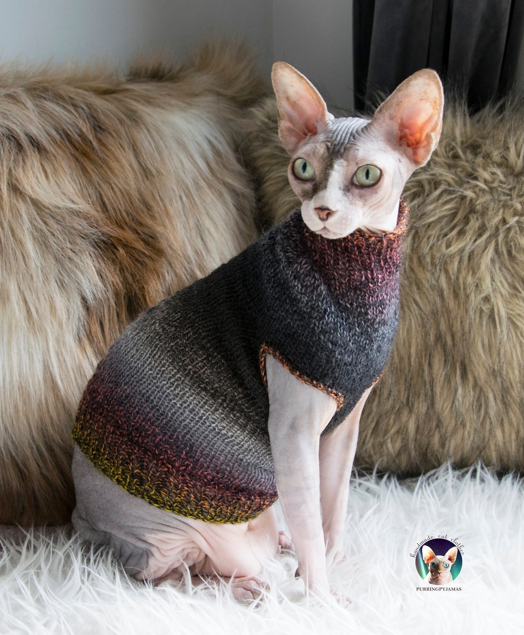 Striped Cat Clothes, Gradient Cat Clothes, Gradient Cat Sweater ...