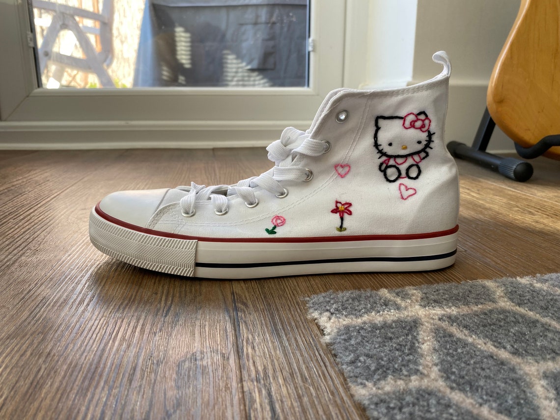 Cute Cat Converse Design Personalised Canvas Shoes Gifts for Her ...