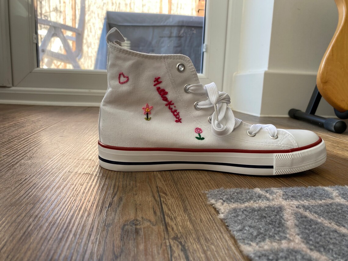 Cute Cat Converse Design Personalised Canvas Shoes Gifts for Her ...