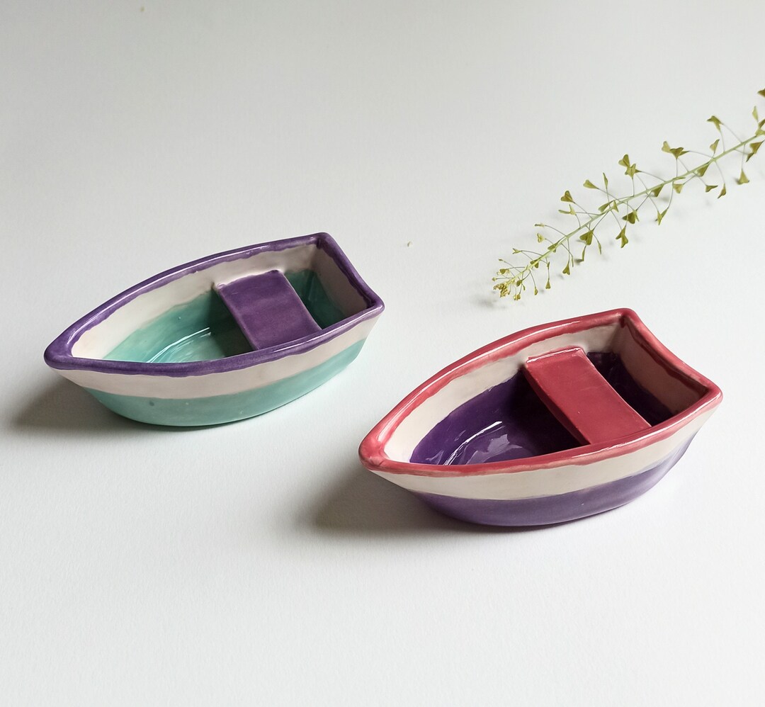 Ceramic Colorful Boat Handmade Cute Little Boat Decorative - Etsy