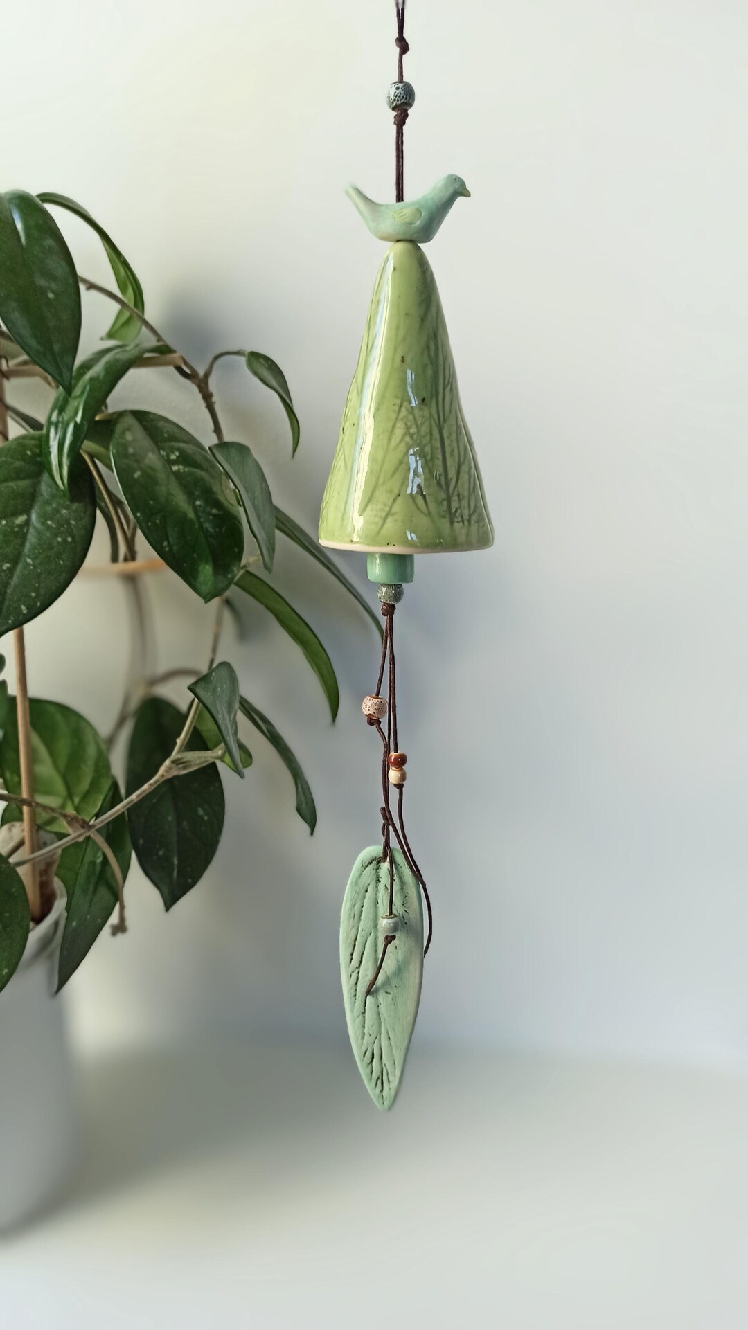 Ceramic Bell | Rustic Wind Chime | Garden Bells | Wall Decor | Garden ...