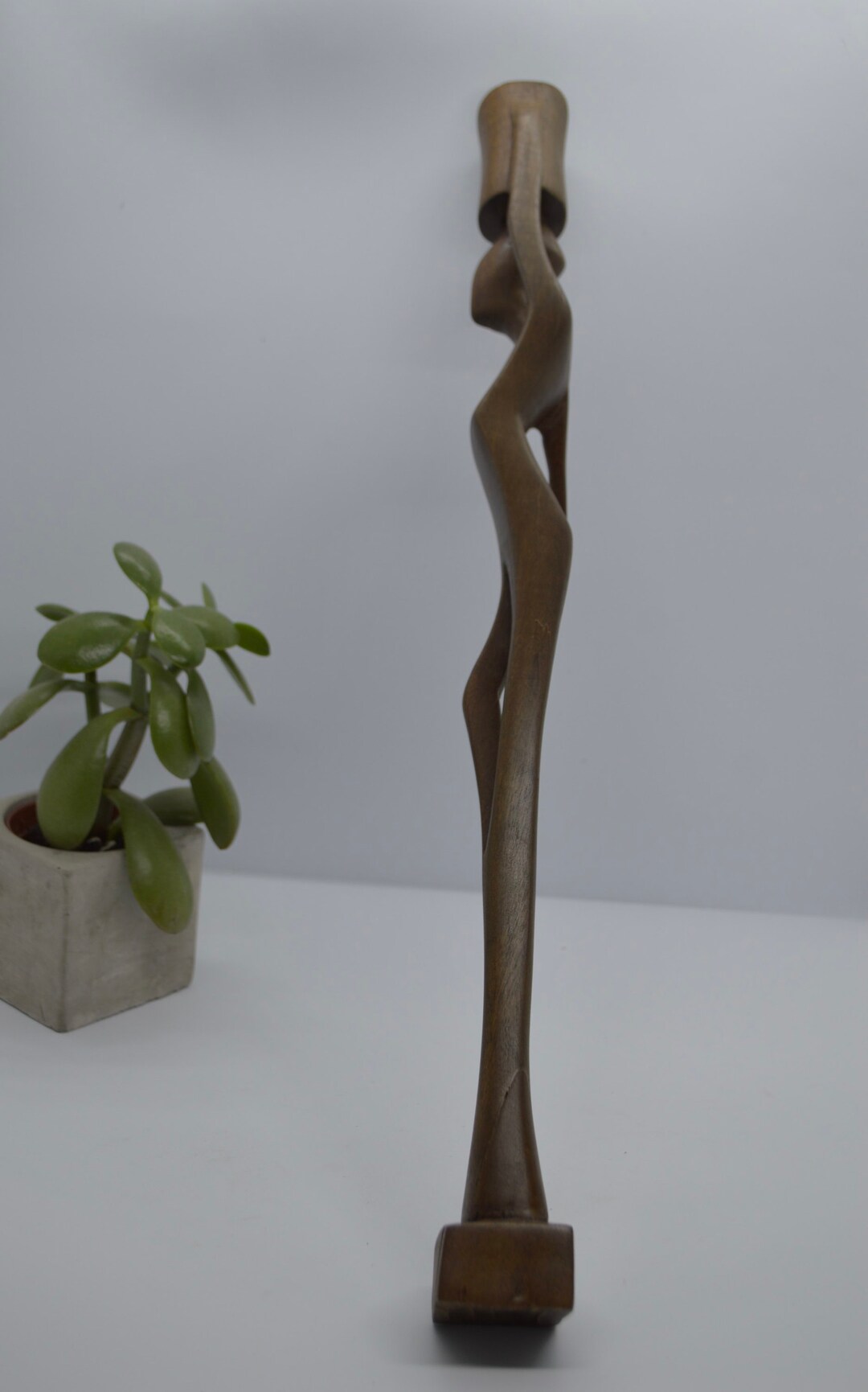 Wooden Lady Statue African Carving Unique Candle Stick. Hand - Etsy