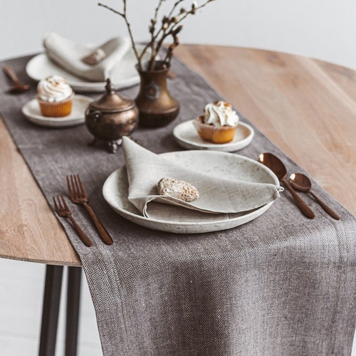 Natural Linen Long Table Runner for Wedding Holiday - Etsy