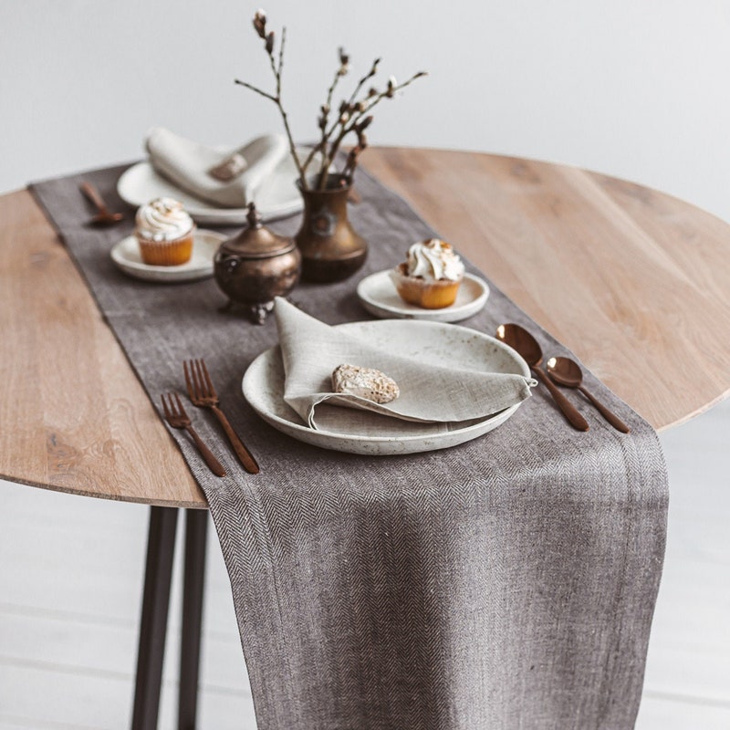 Grey Table Runner - Etsy