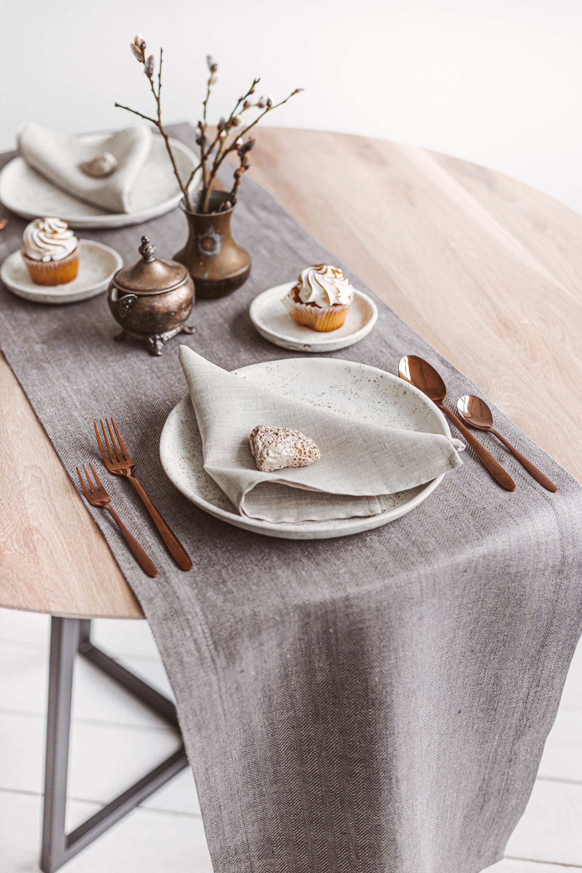 Light Grey Linen Napkins for Farmhouse, Holidays, Wedding. Christmas ...