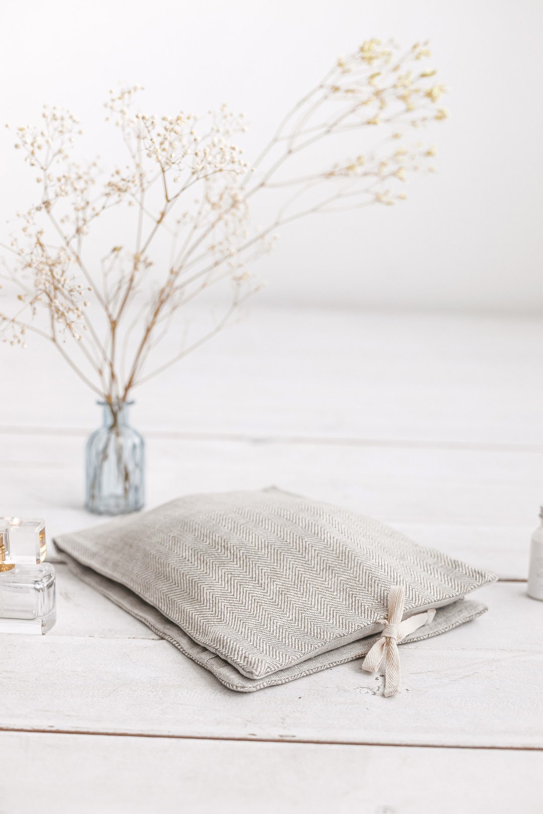 White Linen Travel Bag for Lingerie, Clean and Dirty Laundry. Eco ...