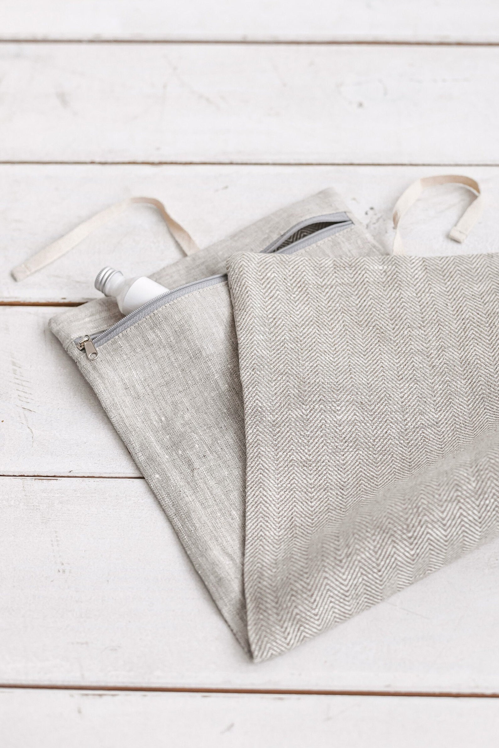 White Linen Travel Bag for Lingerie Clean and Dirty Laundry. - Etsy