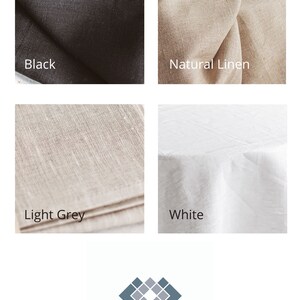 Round, Oval Light Grey Linen Tablecloth for Christmas, Thanksgiving ...