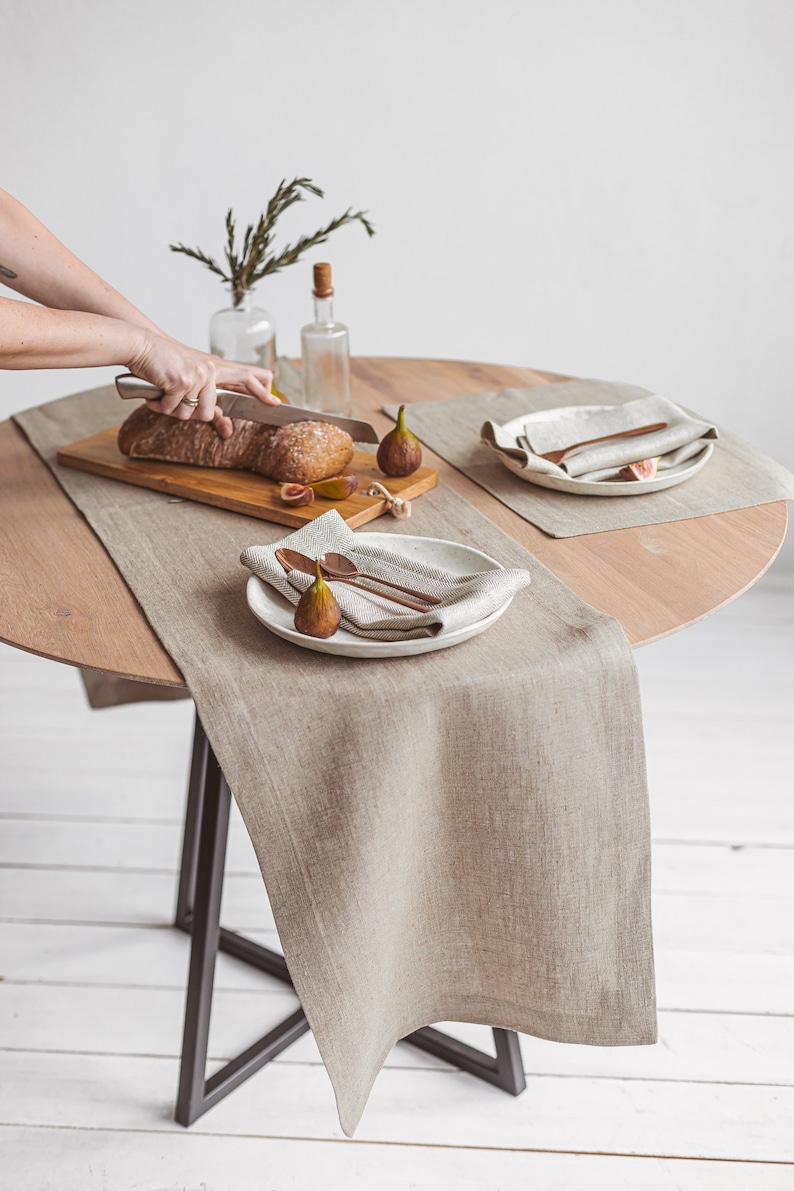 Natural Linen Long Table Runner for Wedding Holiday - Etsy