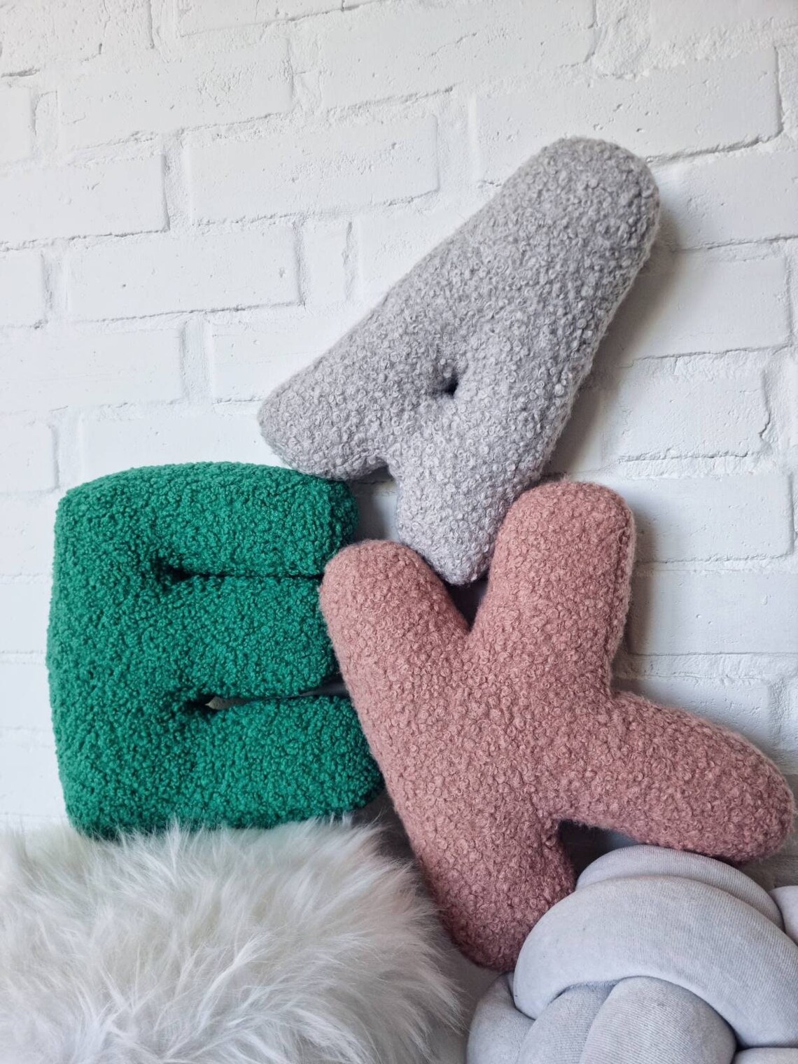 Boucle Alphabet Pillow Custom Letter Personalized Kids - Etsy