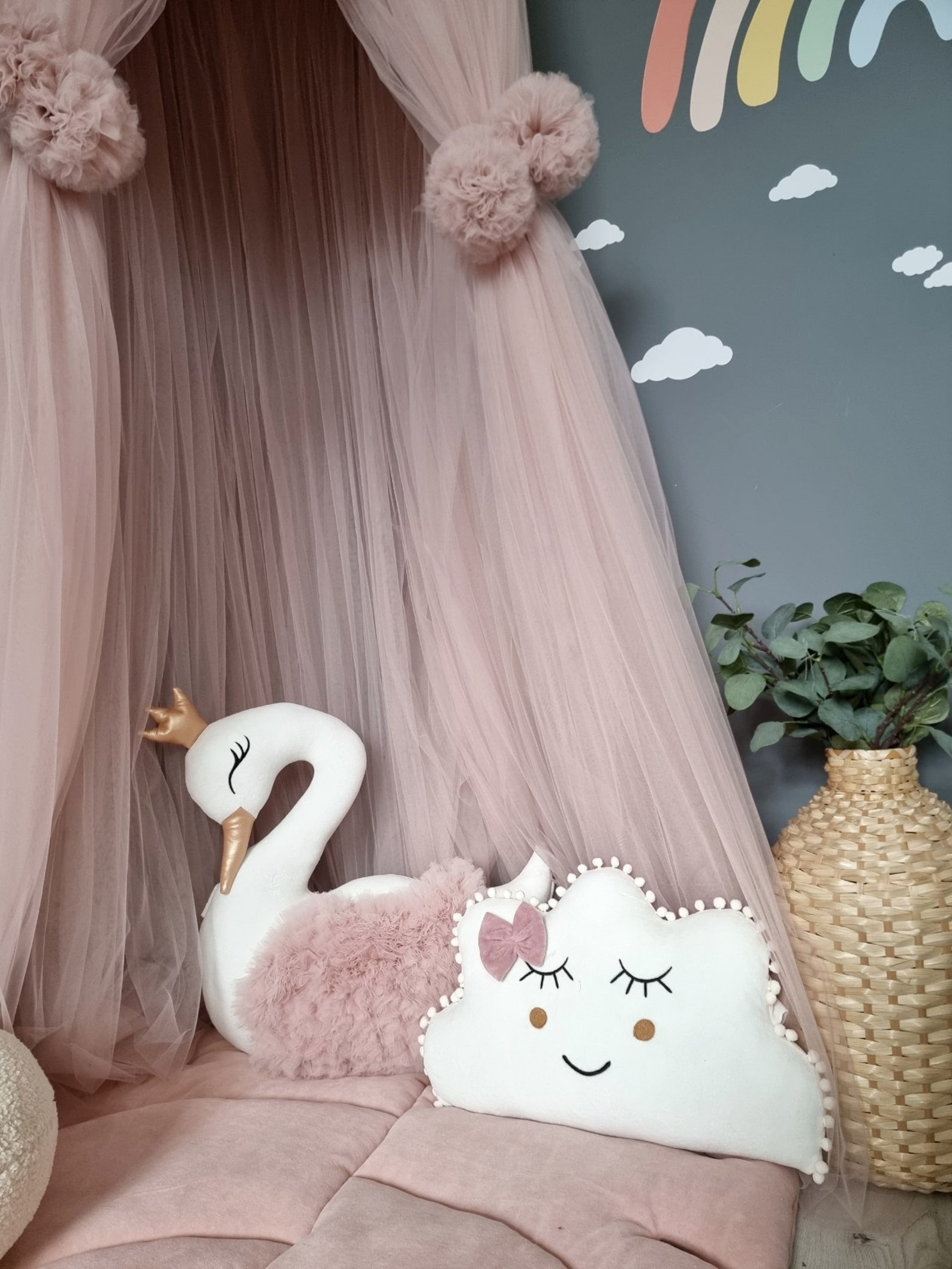 Princess Pillow Swan, Light Blush With Gold or Silver, Pillow Baby ...
