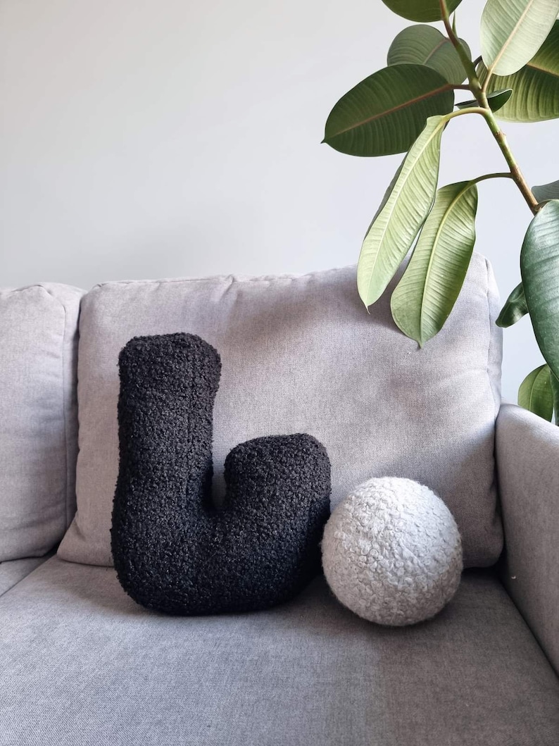 Boucle Alphabet Pillow Custom Letter Personalized Kids - Etsy