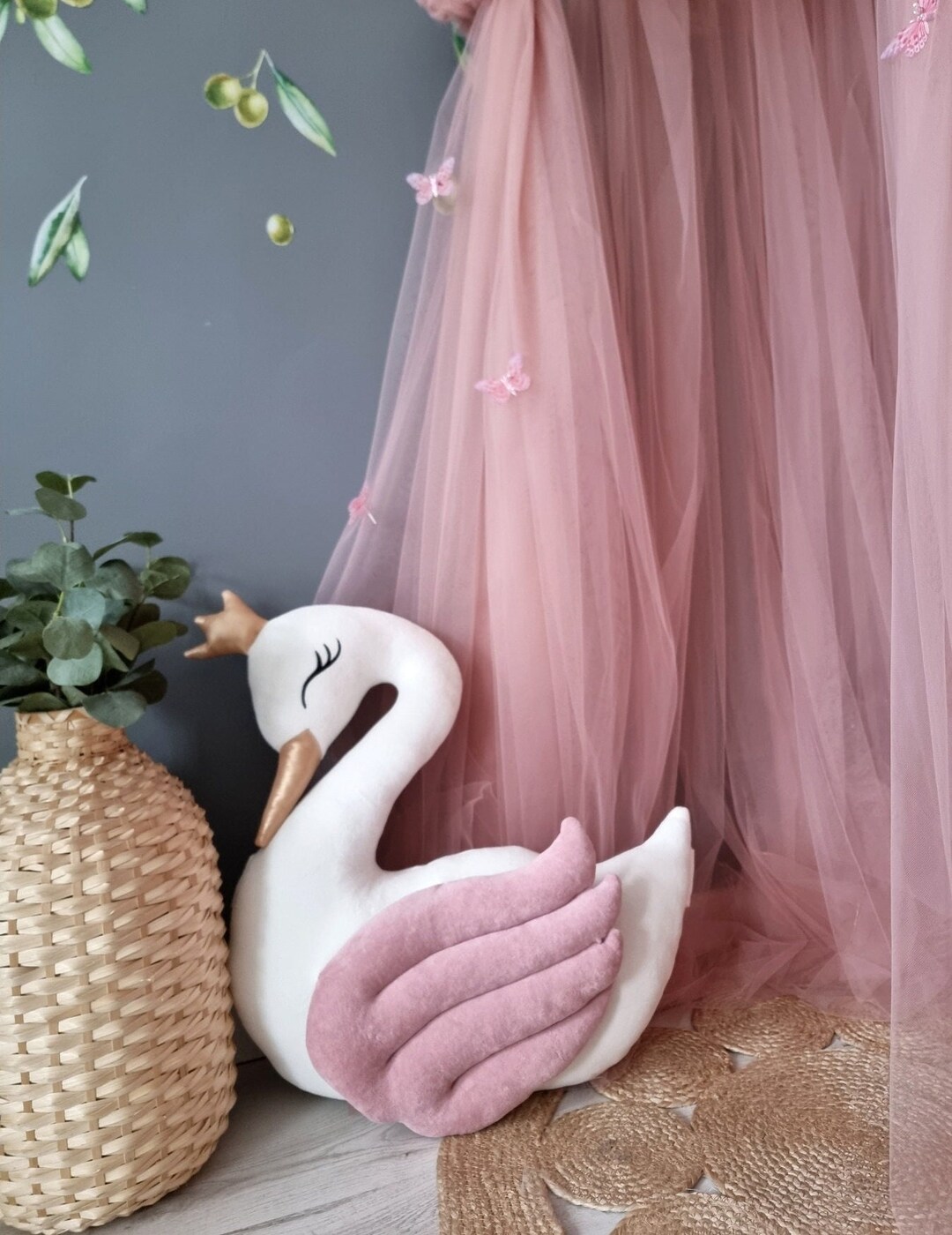 Princess Pillow Swan, Decorative Pillows, Blush Rose, Baby Shower Gift ...