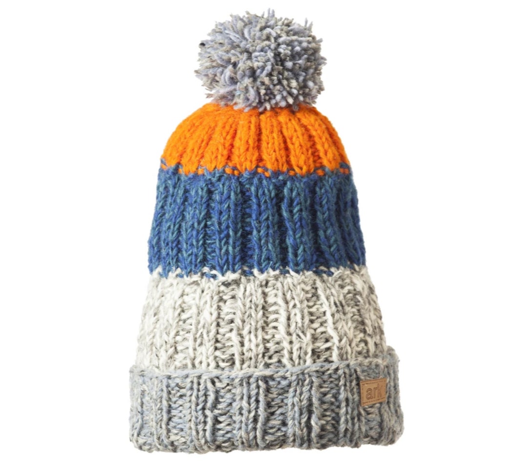 Wool Pom Pom Winter Hat, Fleece Hat, Wool Beanie, Fleece Lined - Etsy