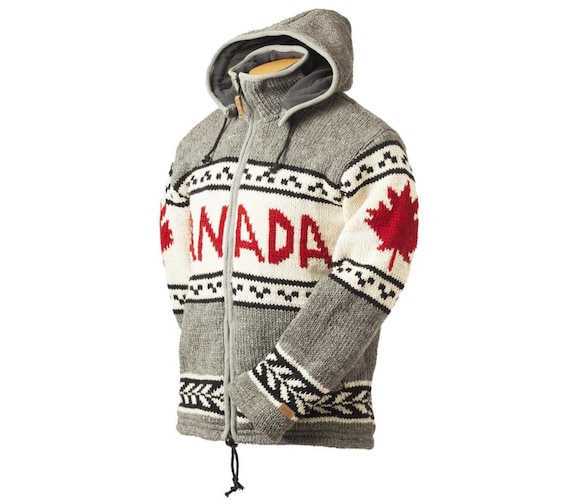 Canada Jacket Wool Sweater Hoodie Coat Wool Fleece Lined - Etsy