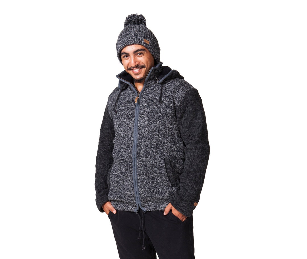 Wool Jacket, Warm Wool Coat, 100% Wool Outside, Removable Hood, Polar ...