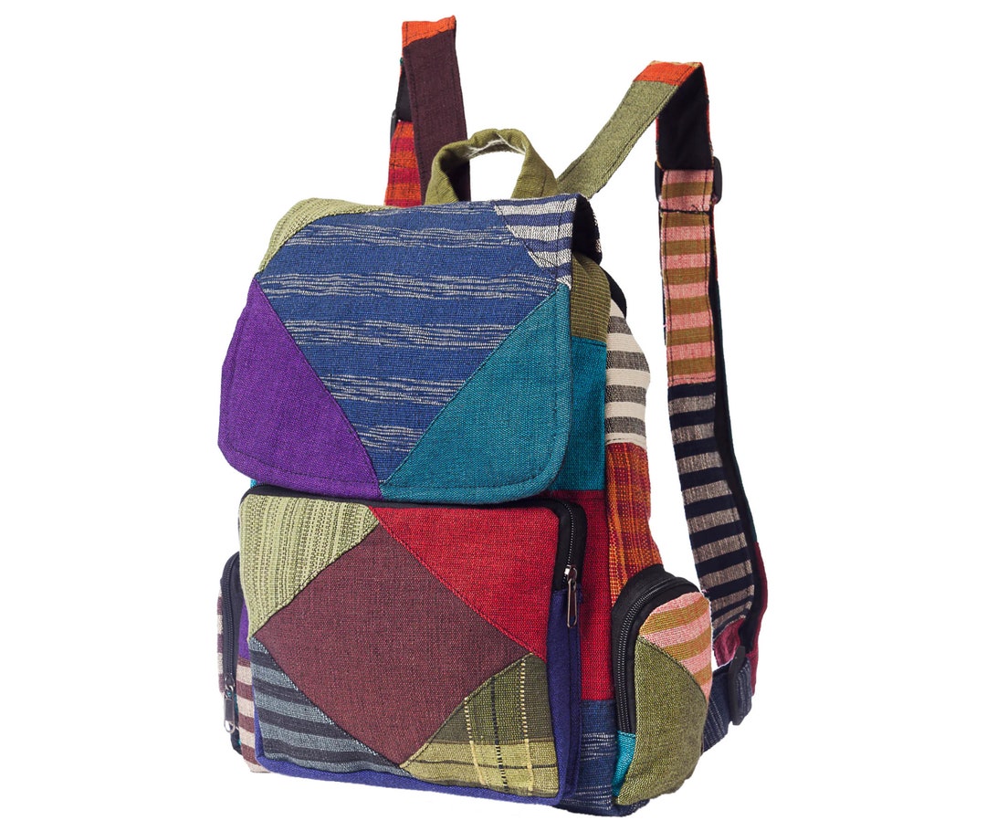 Patch Work Knapsack, 100% Cotton Material, Boho Backpack, School Bag - Etsy