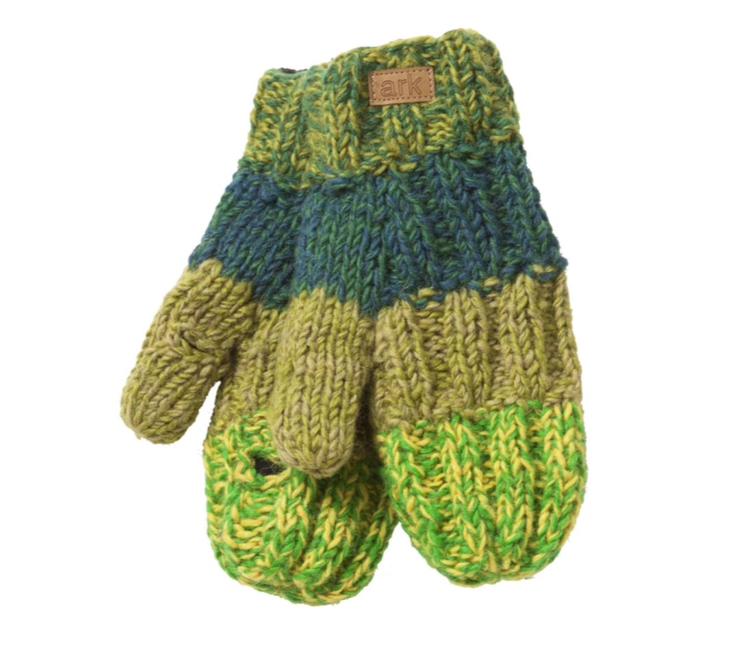 Green Mittens, Mittens for Women, Warm Fleece Mitts, Texting Mittens ...