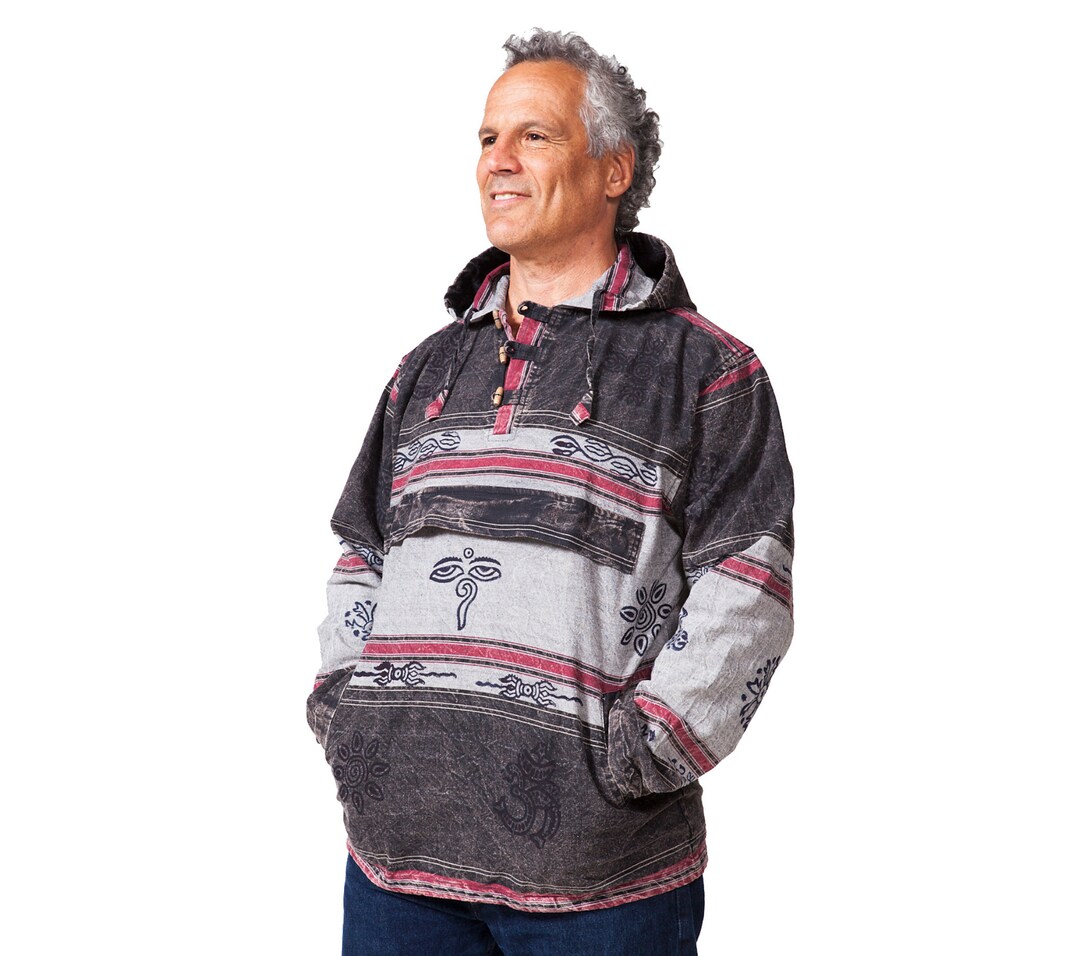 Hippy Design Sweater, Black and Red Stripe Pullover, 100% Cotton - Etsy