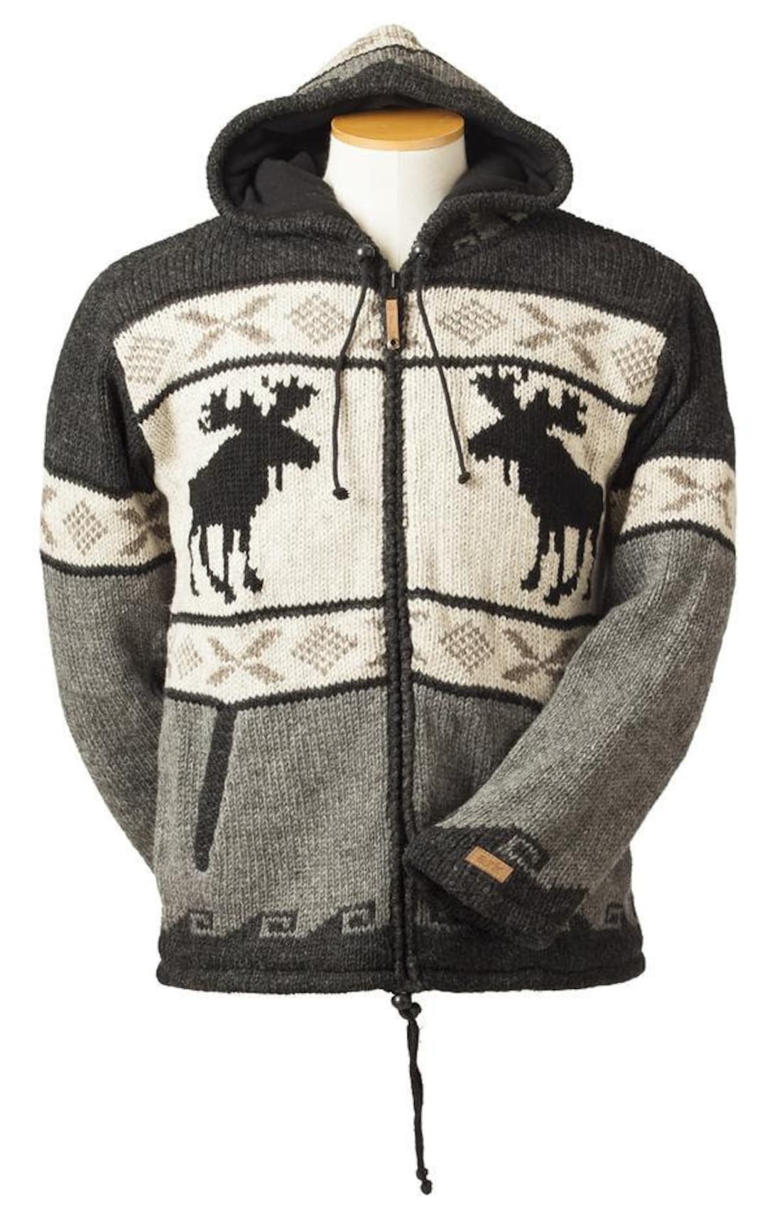 Wool Moose Jacket, Wool Coat, Cardigan, Fleece Lined, Wool Sweater ...