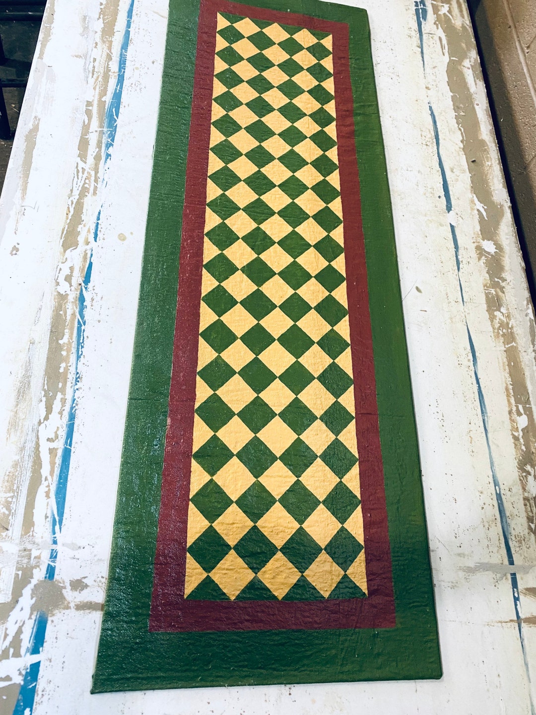 Hand Painted Table Runner - Etsy