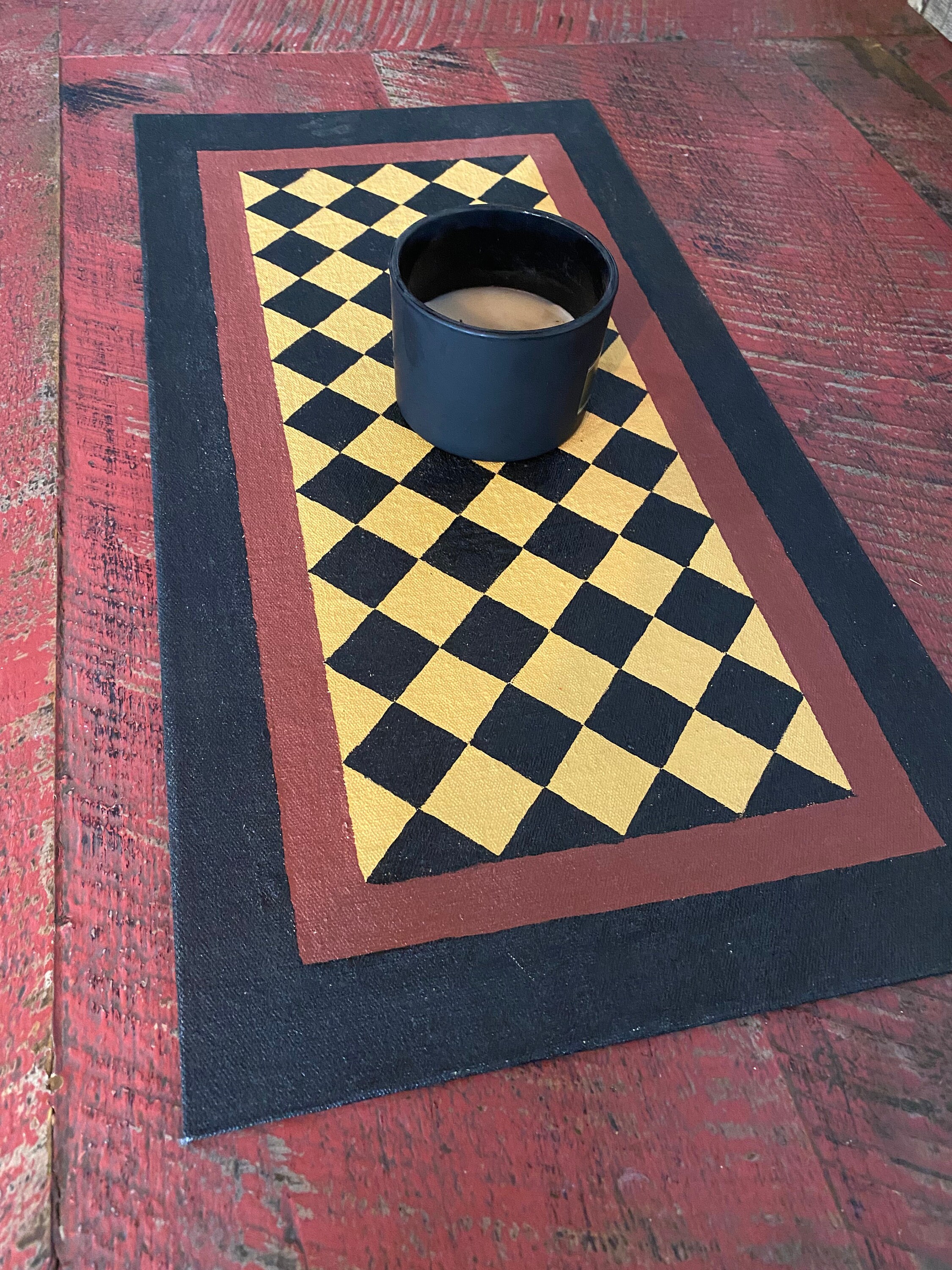 Hand Painted Canvas Table Runner 13" X 25.5" - Etsy