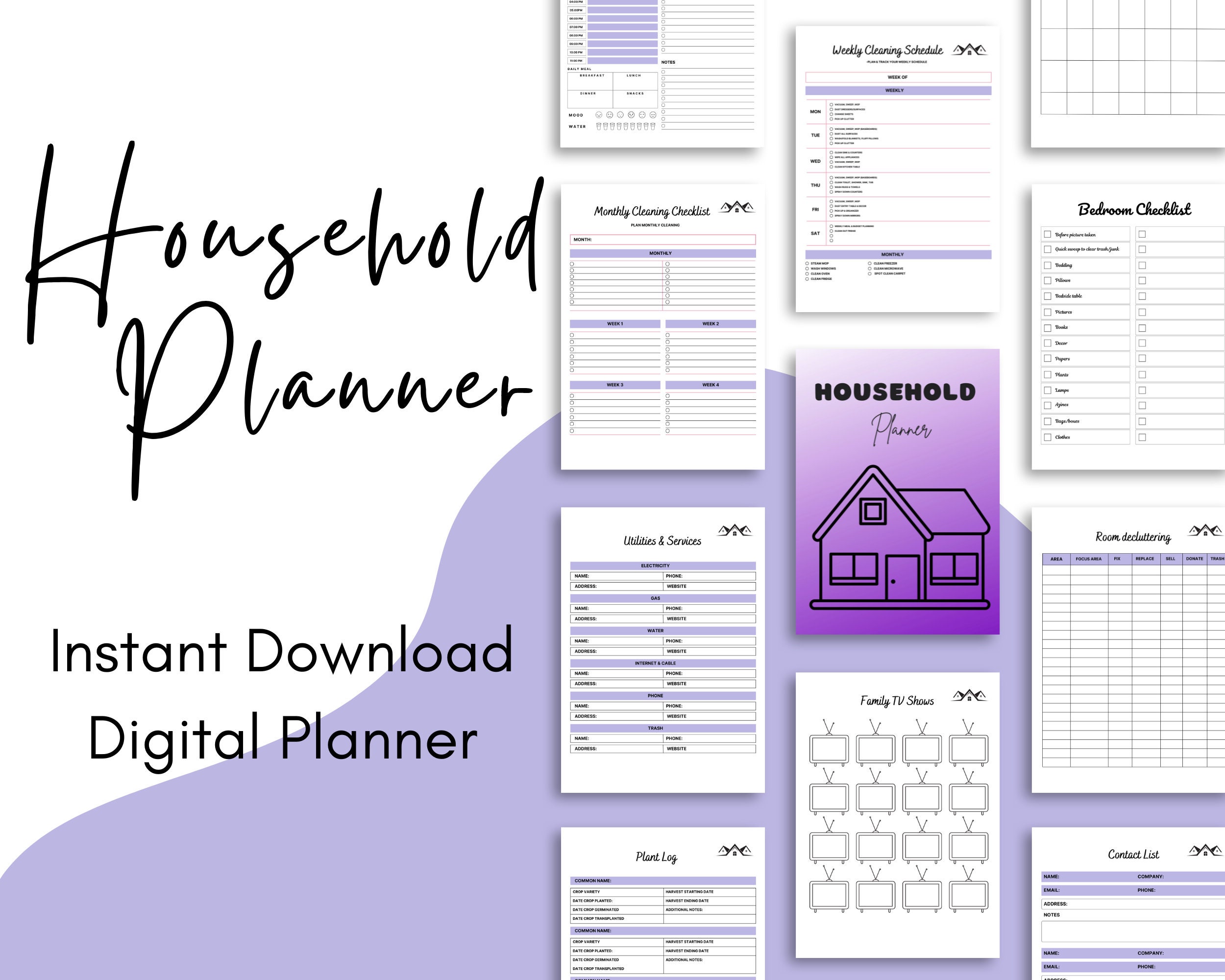 Household Planner, Printable Household Management Binder Household ...