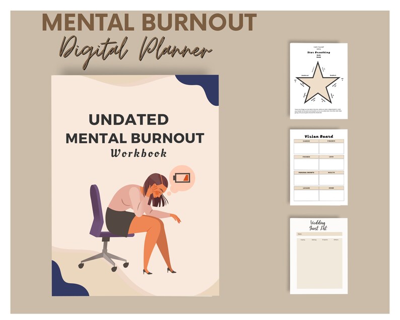 Mental Burnout Workbook Bundle, Printable Mental Burnout Workbook ...