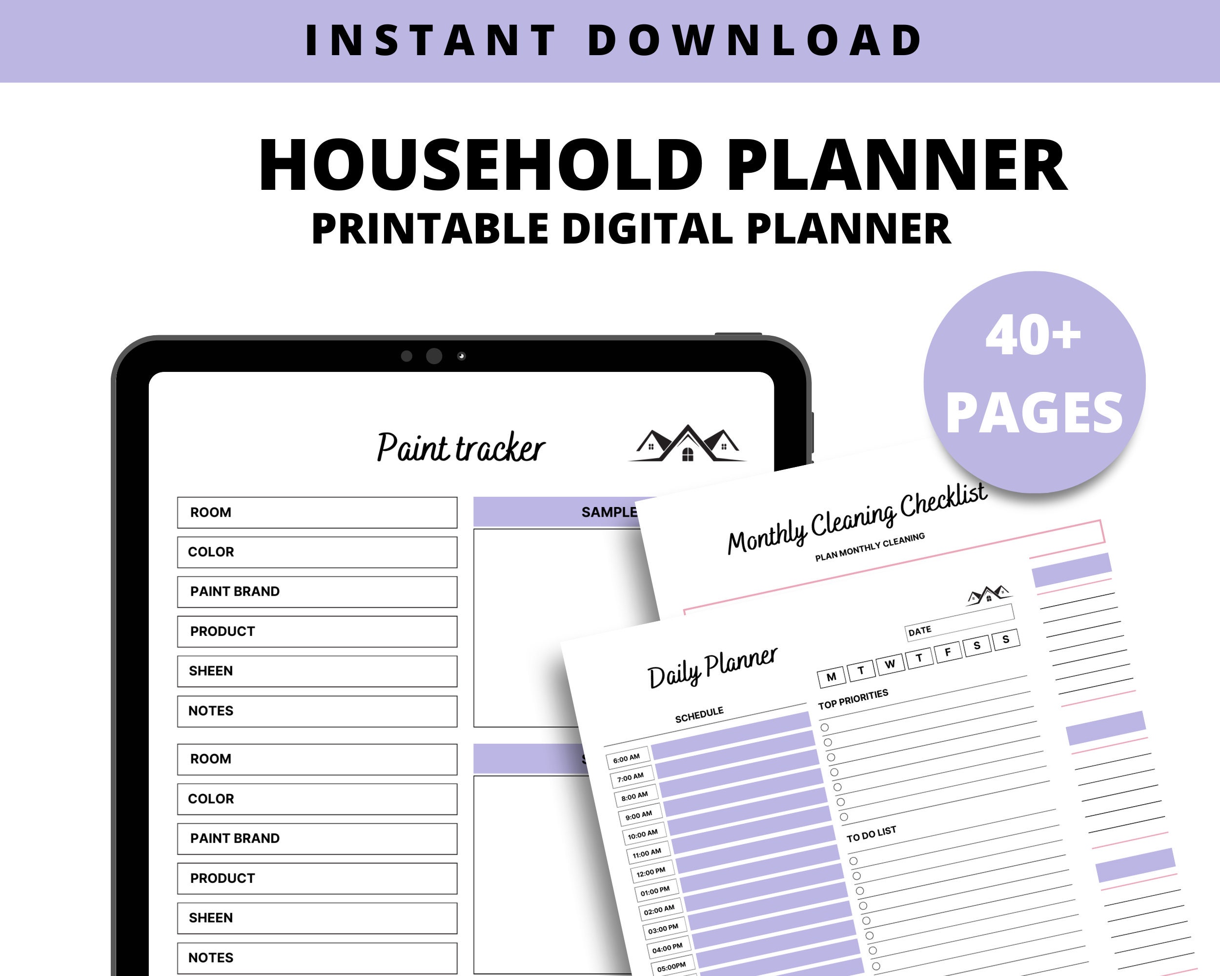 Household Planner, Printable Household Management Binder Household ...