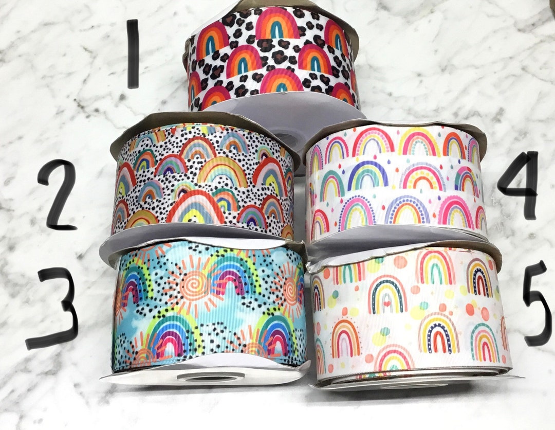 3 Rainbow Ribbon/multi Color Rainbows - Etsy