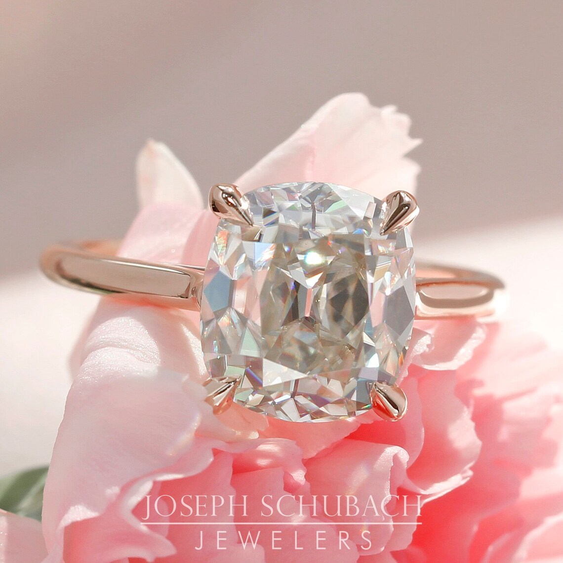 Old Mine Cut or Antique Cushion Cut Cathedral Solitaire - the Marbella ...