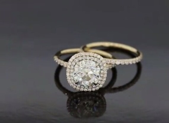 Double Halo Engagement Ring Custom Design - Etsy