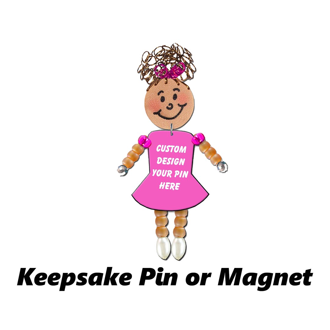 Custom Curly Girlz Pin or Magnet- We Can Design Your Favorite Costume ...